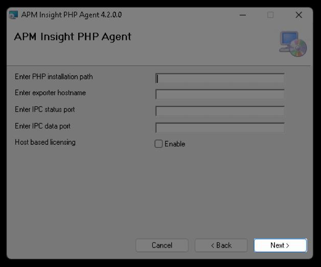 Specify the PHP path during agent installation Specify the PHP path during agent installation